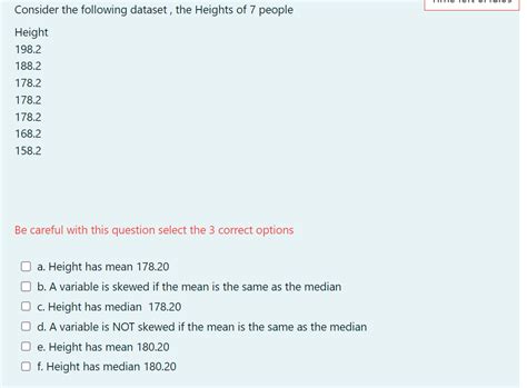 Solved Consider The Following Dataset The Heights Of Chegg