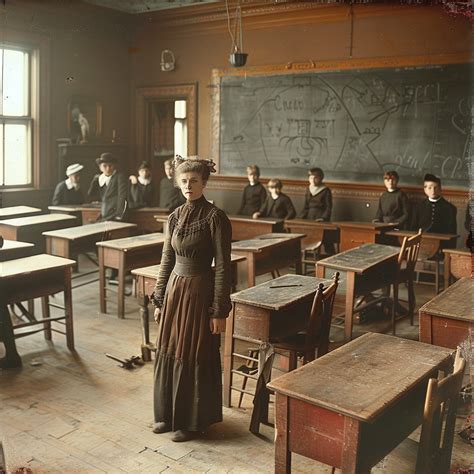 Free Vintage Classroom Scene Image Vintage Classroom Teacher
