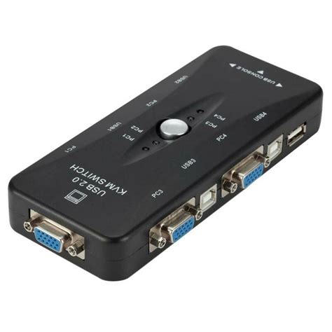 Bggqgg 4 포트 Usb20 Kvm 스위치 박스 마우스 키보드 프린터 공유 스위처 200mhz 1920x1440 Vga