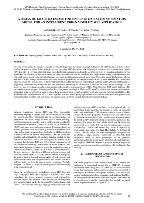 Pdf A Semantic Graph Database For Bim Gis Integrated Information Model For An Intelligent