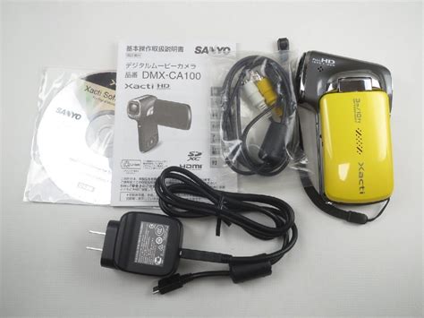 【やや傷や汚れあり】♪sanyo サンヨー デジタルムービーカメラ Xacti ザクティ Dmx Ca100 イエロー 2010年製♪動作ok