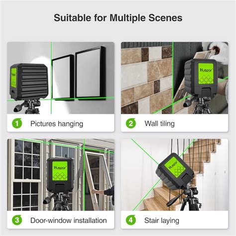 Huepar 100 Ft Green Self Leveling Cross Line Laser Level B011g At