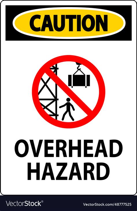 Caution Sign Overhead Hazard Royalty Free Vector Image