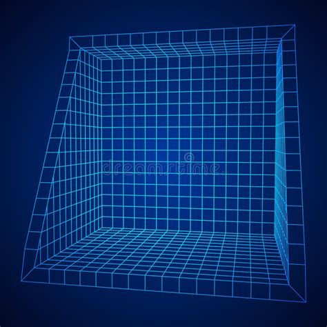 Wireframe Mesh Slice Box Stock Vector Illustration Of Connect 97591624