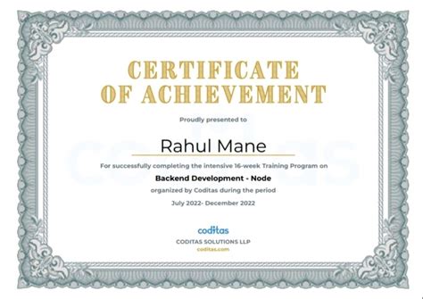 Nodejs Technology Success Training Growth Coditas Rahul Mane