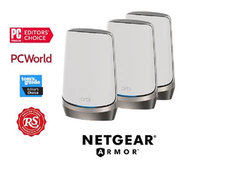 Wireless Or Wi Fi White Netgear Orbi Quad Band Wifi E Mesh System For Internet Mbps At