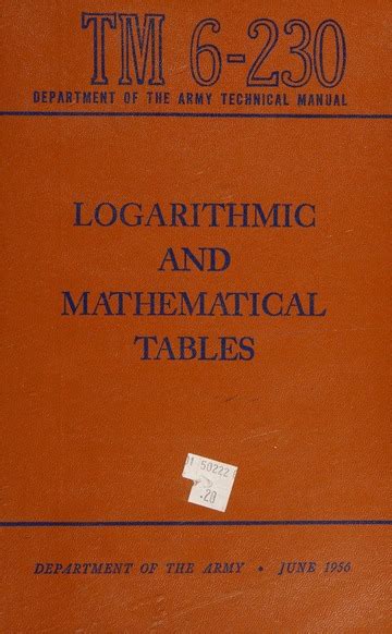 Logarithmic And Mathematical Tables Free Download Borrow And Streaming Internet Archive