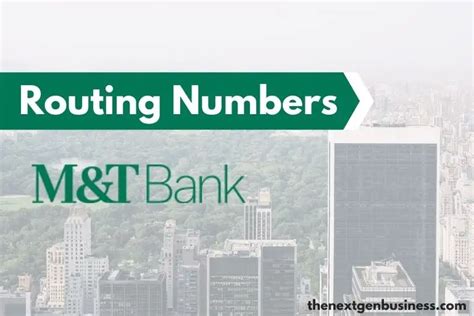 M T Bank Routing Number By State
