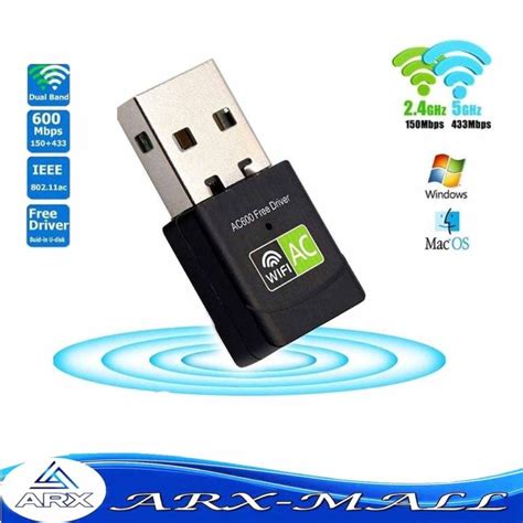 600Mbps Dual Band Wireless USB WiFi Adapter Dongle Driver Free AC600 2 4G 5G Lazada PH