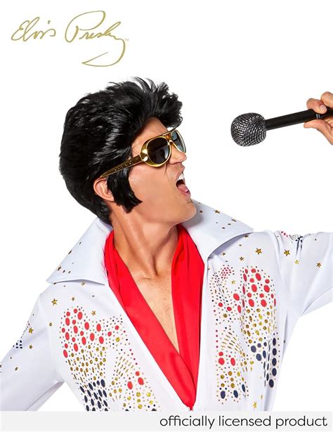 Mens Xxl Halloween Costumes Elvis Aloha Jumpsuit Costume Deluxe White