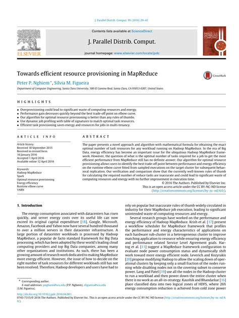 Pdf Towards Efficient Resource Provisioning In Mapreduce