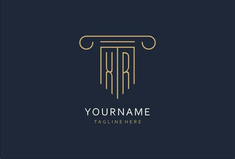 XR Initial With Pillar Shape Logo Design Creative Monogram Logo Design