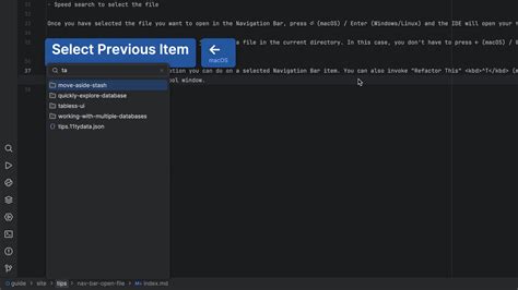 Open Any File From The Navigation Bar Jetbrains Guide