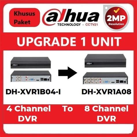 Jual Upgrade Dvr Dahua 2mp 4 Channel To 8 Channel Khusus Paket Cctv