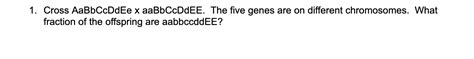 Solved Cross Aabbccddee X ﻿aabbccddee The Five Genes Are On