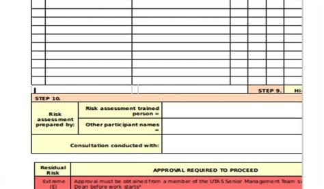 Task Risk Assessment Template Risk Assessment Form Template