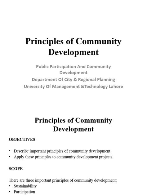 04 Principles Of Community Development Pdf Community Justice