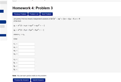 Solved Homework 4 Problem 3 Previous Problem Problem List