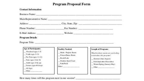 Free 8 Program Proposal Forms In Pdf Ms Word