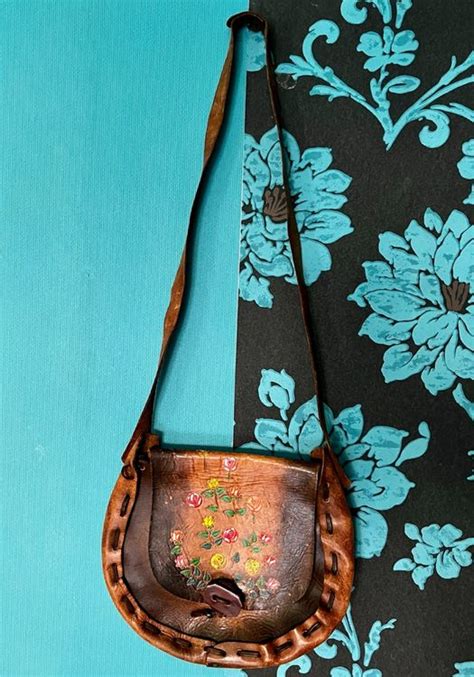 Vintage Schätzchen Aus Den 60ern Damen Umhängetasche Leder Gebraucht