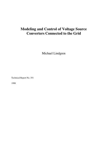 pdf modeling and control of voltage source converters …publications
