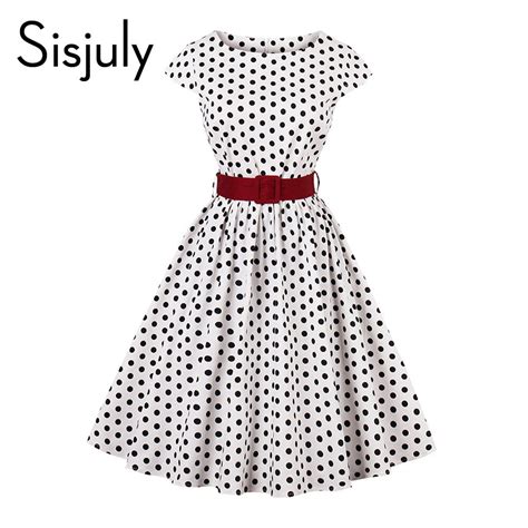 Sisjuly Vintage Pleated Dresses Women A Line Mid Calf Round Neck Print