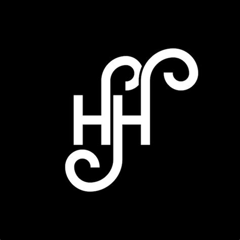 Premium Vector Hh Letter Logo Design On Black Background Hh Creative