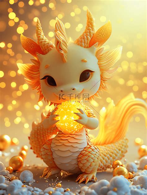龙年可爱的立体卡通龙35插画图片 千库网