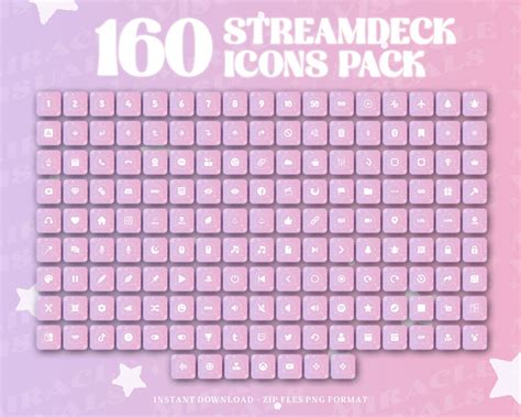 160 Pinkgradient Streamdeck Icon Set Icon Pack For Elgato Steamdeck