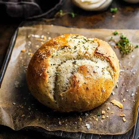 Easy Rustic Garlic Parmesan Herb Bread Recipe Yummy Flavors Recipes