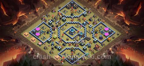 Best War Base Th13 With Link Anti Everything Hybrid Town Hall Level