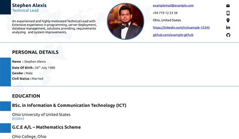 Free Download Libreoffice Writer Resume Cv Template 01 Gihan Dilanka