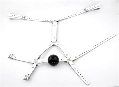 Bondage Ballgag Ball Gag Bdsm Pure White Head Harness Premium Etsy