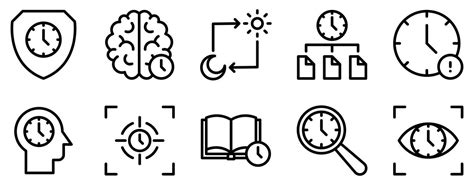 Time Management Line Style Icon Set Collection 36497826 Vector Art At