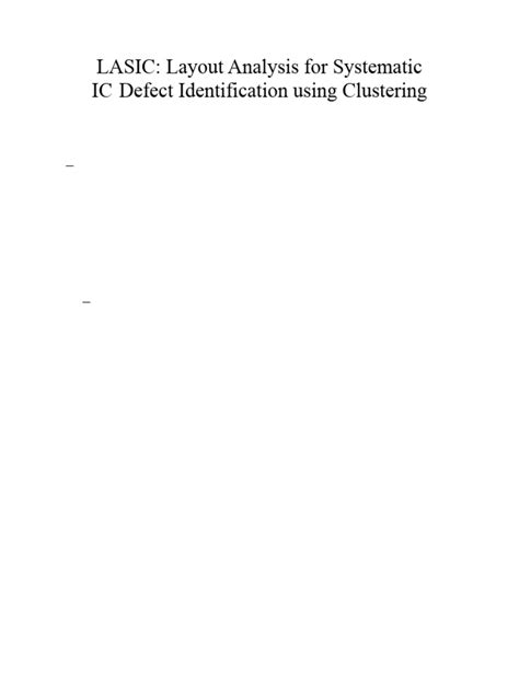 Tam And Blanton 2015 Lasic Layout Analysis For Systematic Ic Defect Identification Using