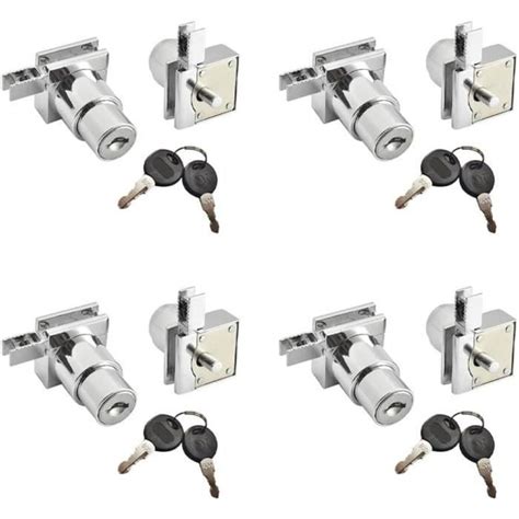 Lot De Serrures De Porte Coulissante En Verre Construction Fiable En Alliage De Zinc