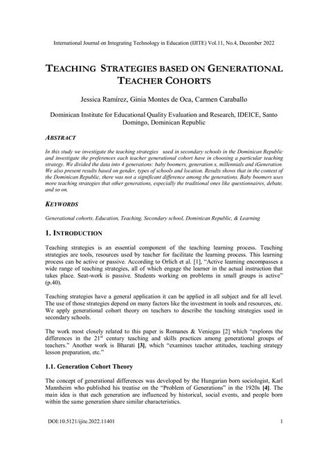Teaching Strategies Based On Generational Teacher Cohorts Pdf