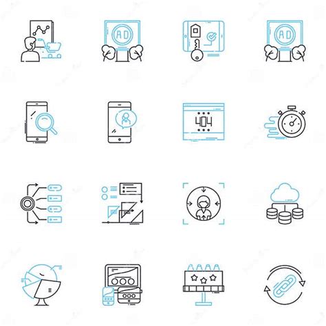 Cloud Computing Linear Icons Set. Scalability, Virtualization, Agility ...