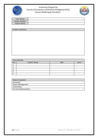 Modeling Simulation Template Pdf