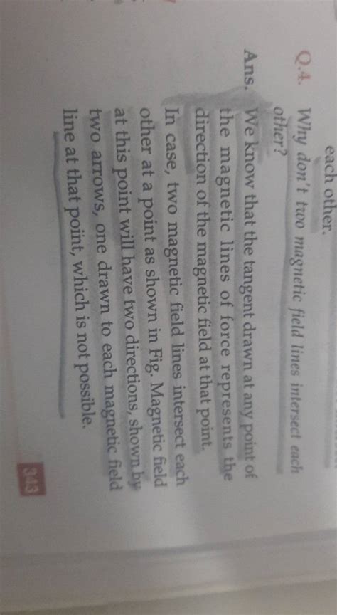 Each Other Q Why Don T Two Magnetic Field Lines Intersect Each Other