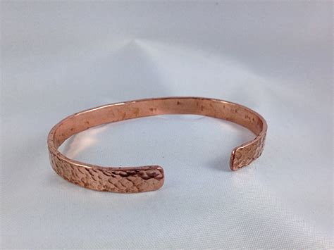 Hammered Copper Cuff Bracelet Solid Copper Rustic Mens Womens