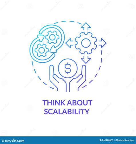 Think About Scalability Blue Gradient Concept Icon Stock Vector