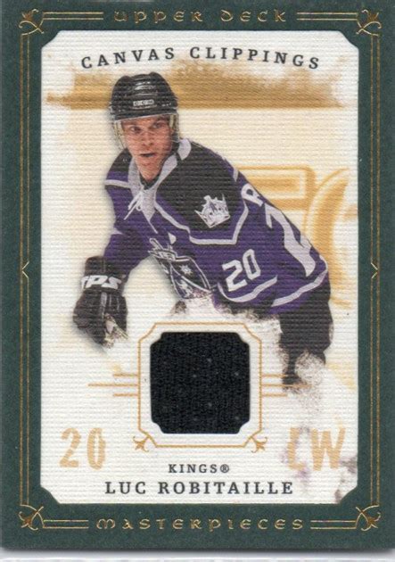 2008 09 Ud Masterpieces Canvas Clippings Green Ccro Luc Robitaille 85