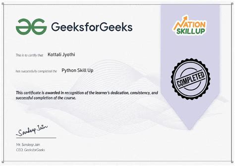 Python Geeksforgeeks Certification Programming Softwaredevelopment Learningneverstops