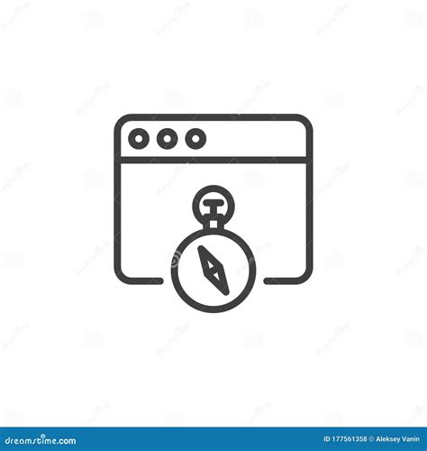 Website Navigation Line Icon Stock Vector Illustration Of Navigation Interface 177561358