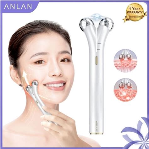 Anlan Face Roller Massager ประคบร้อน Ems Micro Current V Face Slimming Massager Face Lifting