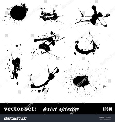 Vector Set Paint Splatter Stock Vector Royalty Free 119492578 Shutterstock