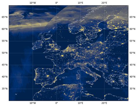 Python Plotting Tiles Of Nighttime Lights From Multiple H5 Files Into