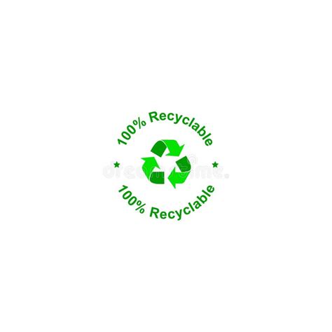 100 Recyclable Logo Circular Label Vector Graphics Stock Vector