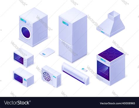 Isometric Kitchen Appliances Or Electric Home Tech